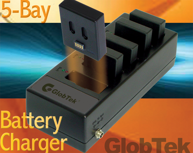 Battery Pack and 5-Bay Battery Charger System