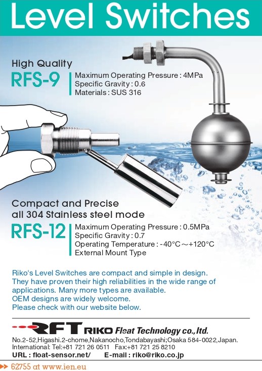 Riko RFS-9 and RFS-12 Level Switches