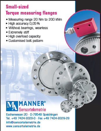 Torque measuring flanges, small-sized