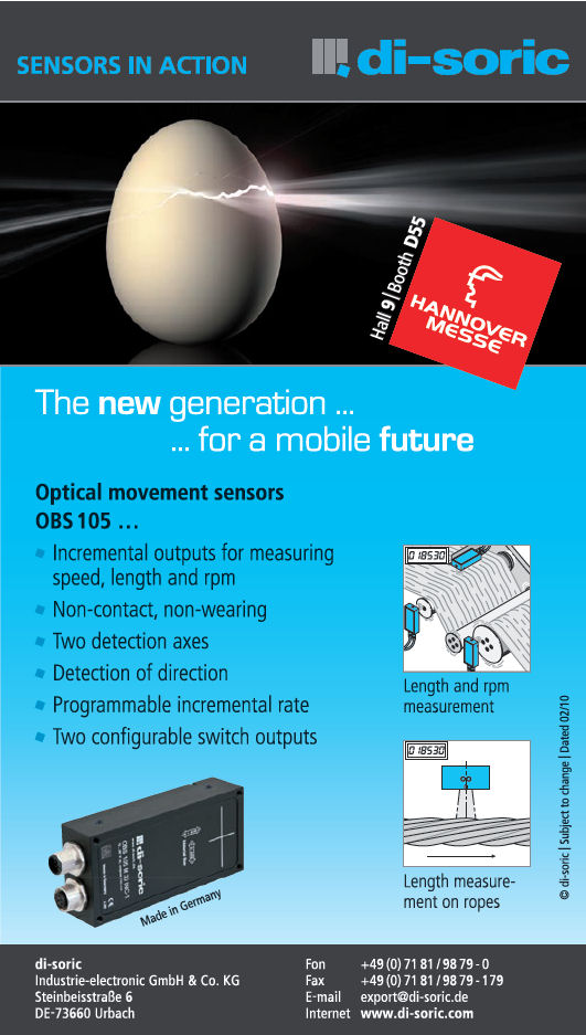 OBS 105, optical movement sensors