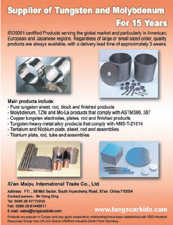 Supplier of Tungsten and Molybdenum