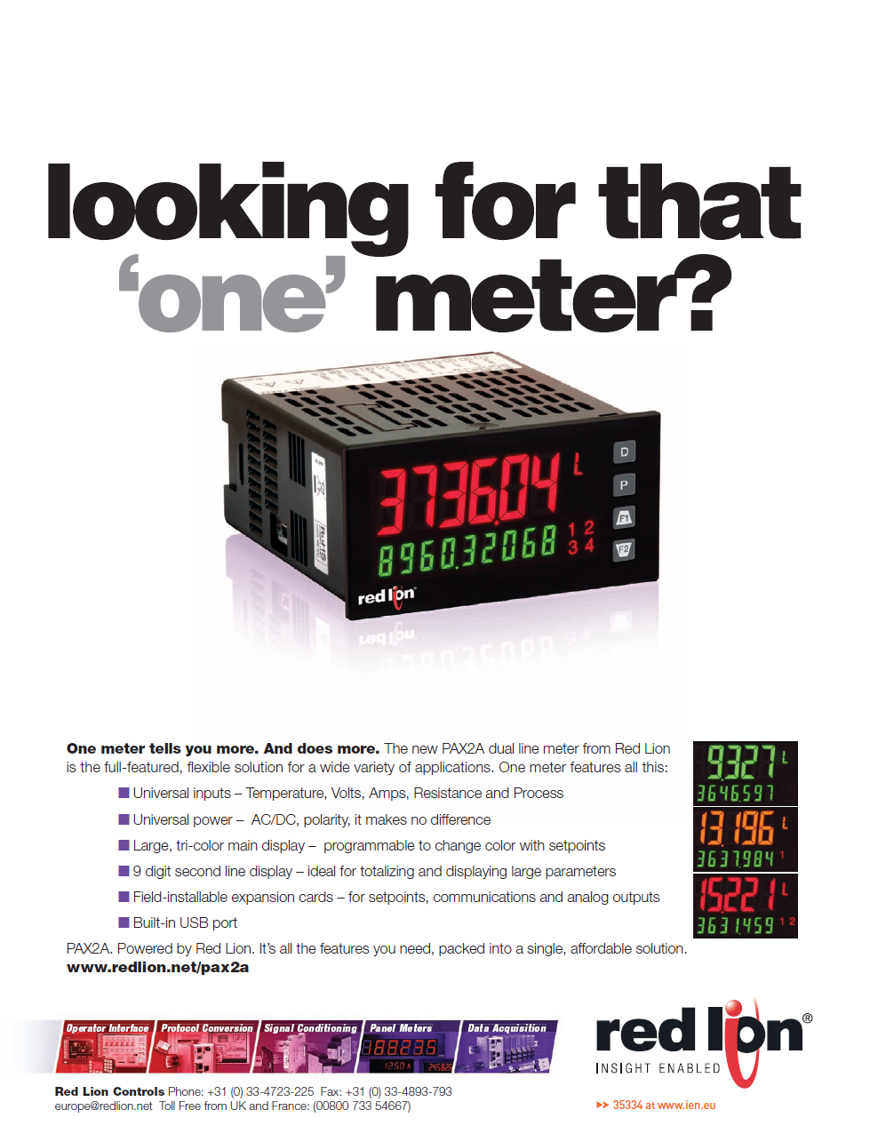 PAX2A dual line meter