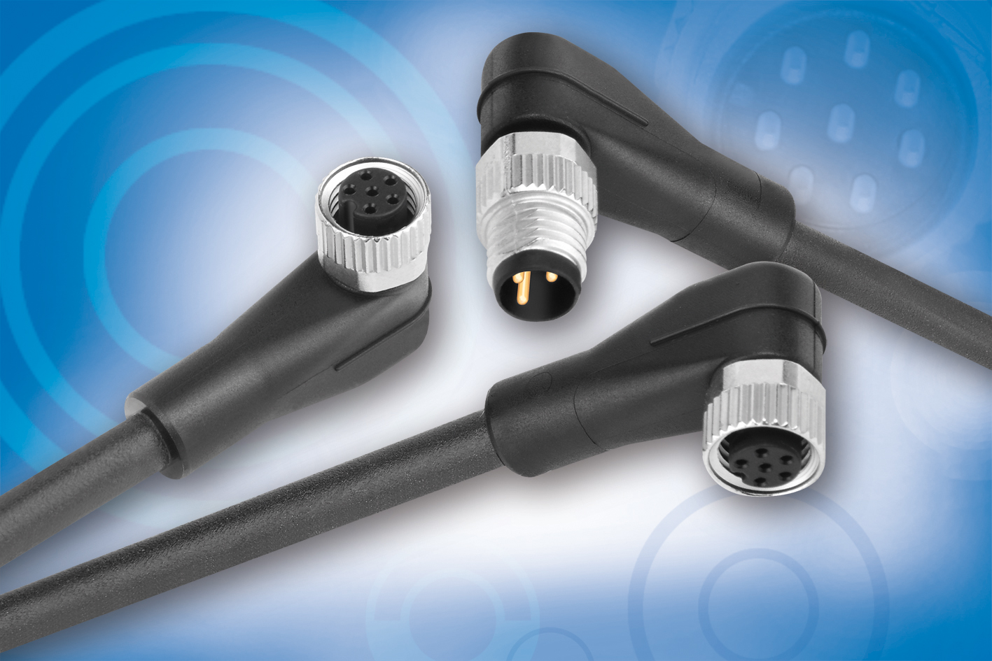 Moulded Angled M8 Cable Connectors