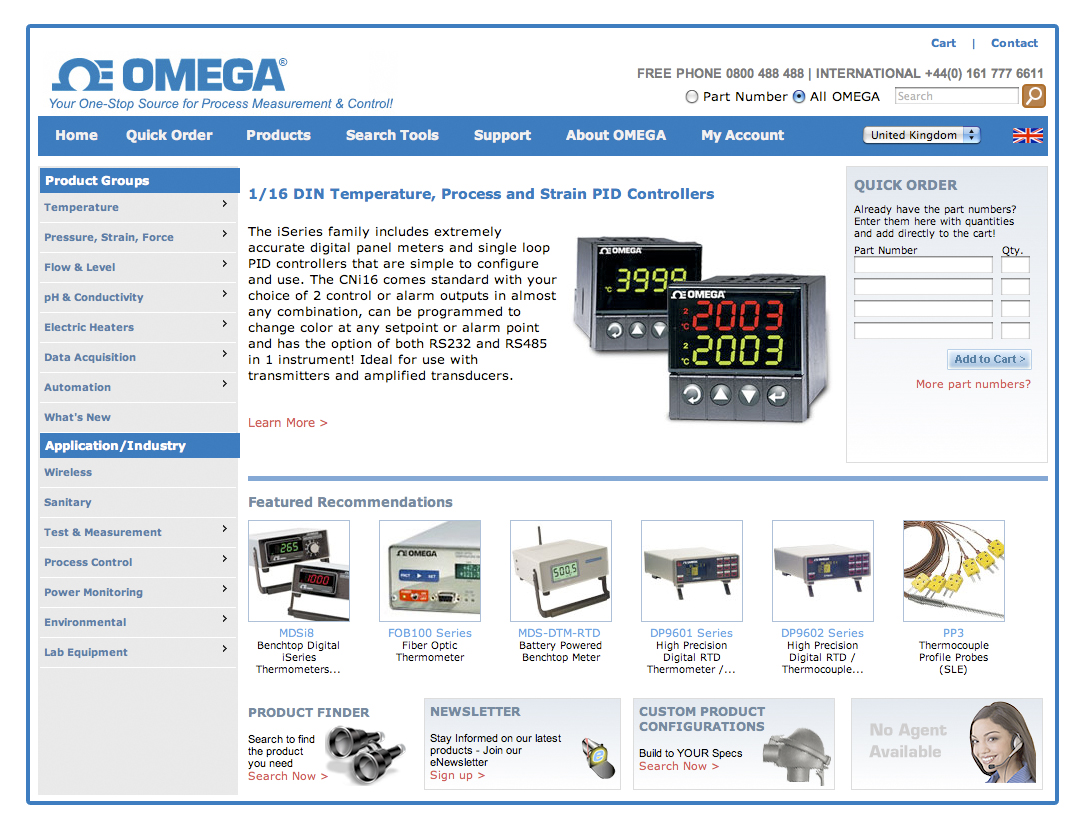 Omega Engineering Launches New Look Website