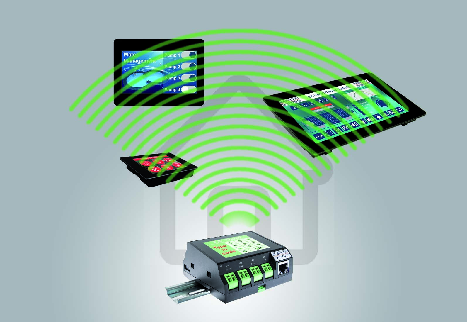 Top Hat Rail PLC with Touch Display