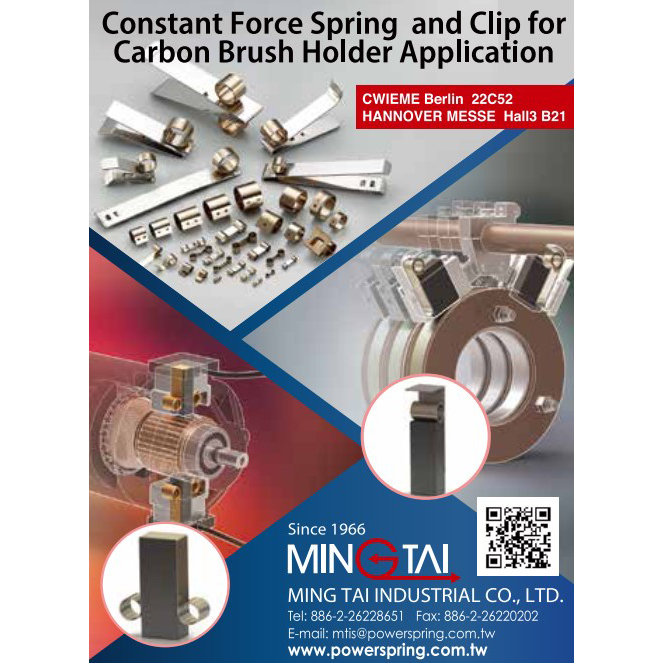 Constant Force Spring and Clip for Carbon Brush Holder Application